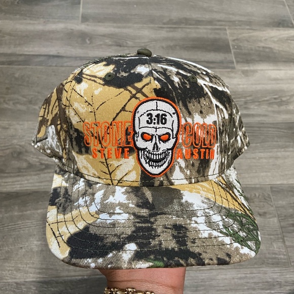 Accessories | Vintage Camo Stone Cold Steve Austin Wwfwwe Hat | Poshmark
